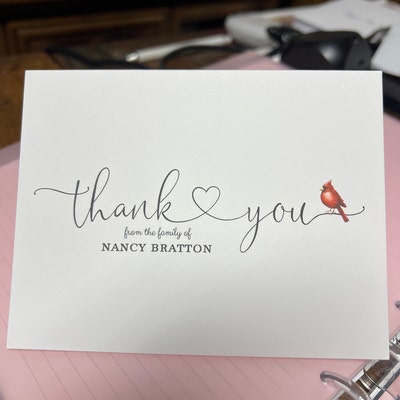 Personalized Family Thank You Cards, Set of 10 With Envelopes, Family ...