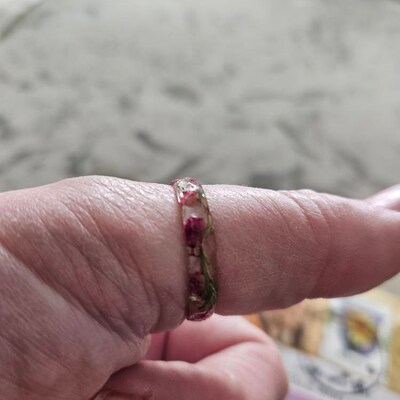 Nature Inspired Engagement Ring Purity Resin Ring for Her Real Dried ...