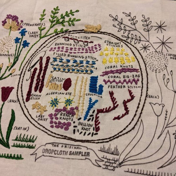 Original Dropcloth Embroidery Sampler - Etsy
