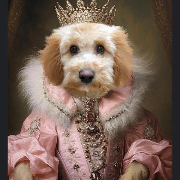 Custom Regal Pet Portrait, Royal Dog Painting, Pet Portrait, Royal Dog ...