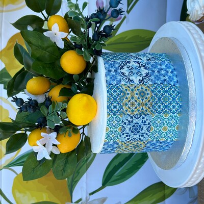 Positano Italy Tile Pattern Edible Image Sheet Cake Topper or Wrap ...