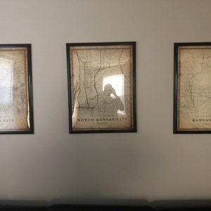 Set of 3 ANY CITY Vintage Map Posters, Personalized Retro Map Prints ...