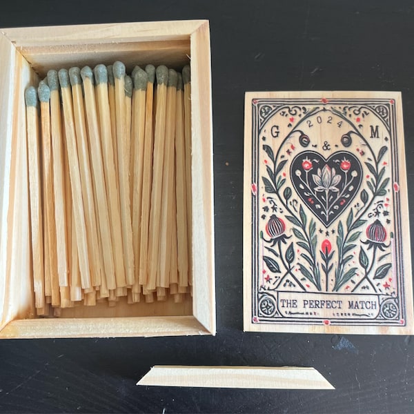 Custom Wooden Matchbox for Couples, Personalized Couples Large Matchbox ...