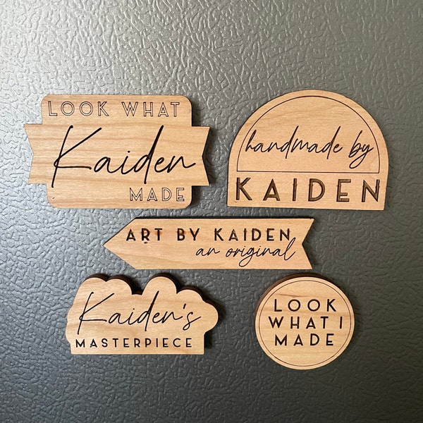 Look What I Made Refrigerator Magnets, Set of 5, Custom Kid’s Name Art ...