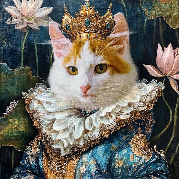 Custom Royal Cat Portrait Renaissance Cat Painting Royal Dog Portraits ...