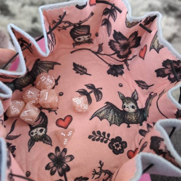 Felt Dice Bag / Tray-in-one 63 Geeky Fabric Choices Dice Set INCLUDED ...