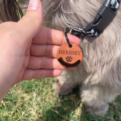Quiet Dog Tag, Leather Dog Tag, Personalized Leather Dog Tag, Pet ...