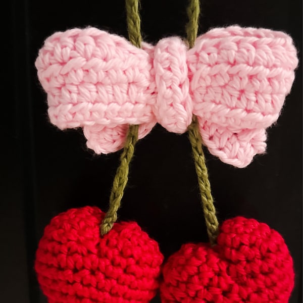 Heart-shaped Cherry Keychain Crochet Pattern PDF – Dual Red Love ...