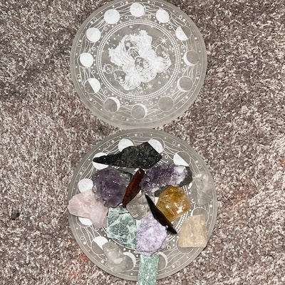 Etched Selenite Charging Plate,hecate ,available in Multiple Sizes ...