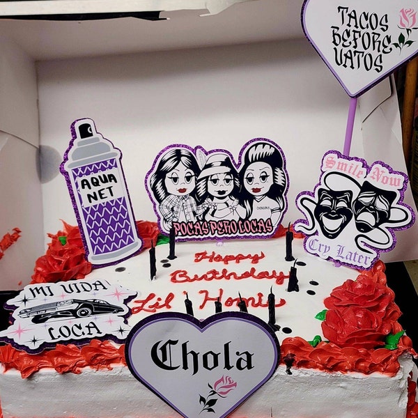 Cholo Mustache, Lowrider, Oldies Cake Topper/ Mexican Culture Cake ...