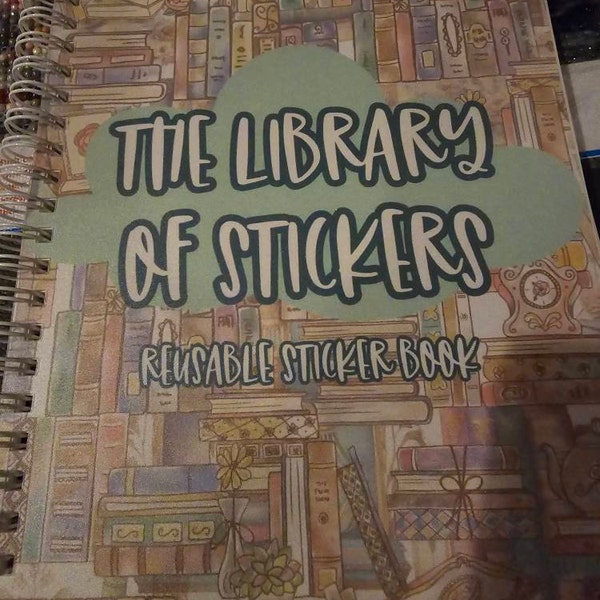 Library of Stickers Reusable Sticker Book, Librarian Decal Collection ...