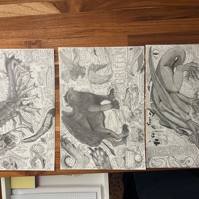 Fireco Monster, a Cryptid Centipede: Insect Bestiary Art Print - Etsy