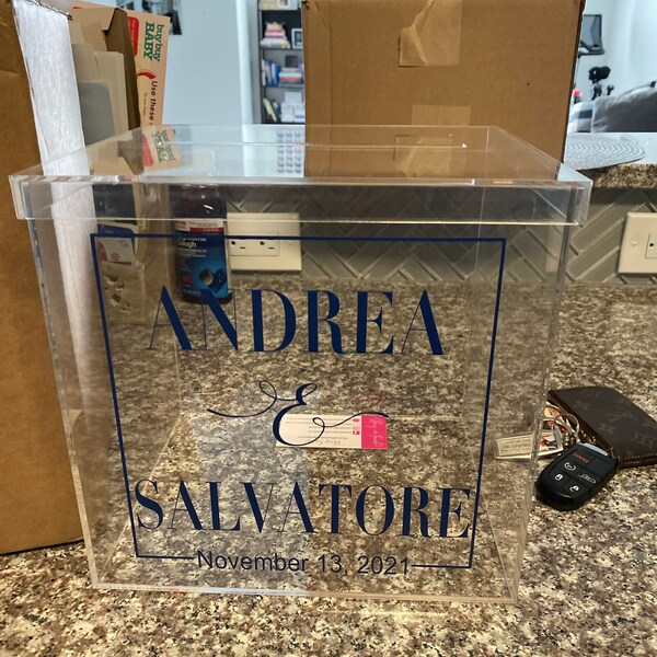 Personalized Wedding Card Box | Personalized Raised Text Card Box | 3D ...