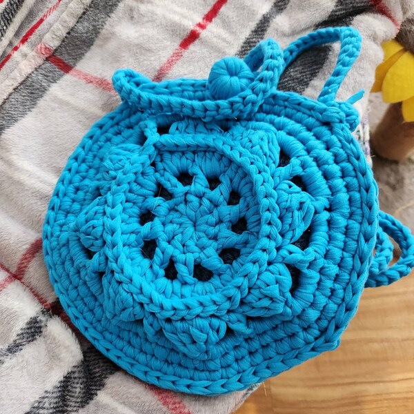 Beach Boho Round Bag Crochet Pattern | Round Bag Boho Crochet Bag ...