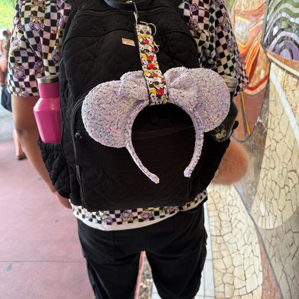 Ear Saver Key Fob , Minnie Ear Headband Keeper, Ear Holder for Backpack ...