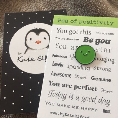 Pea of Positivity Enamel Pin, Cute Green Pea, Positive Enamel Brooch ...