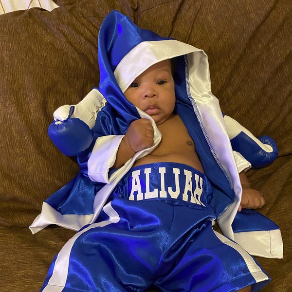 Personalized Baby Boxer Outfit Set: Robe, Shorts & Prop Gloves - Etsy