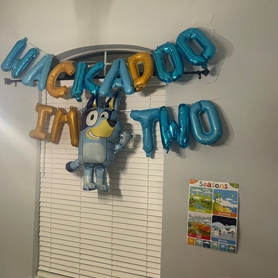 Wackadoo I'm Two Bluey Balloon Banner Bluey Themed Birthday Decorations ...