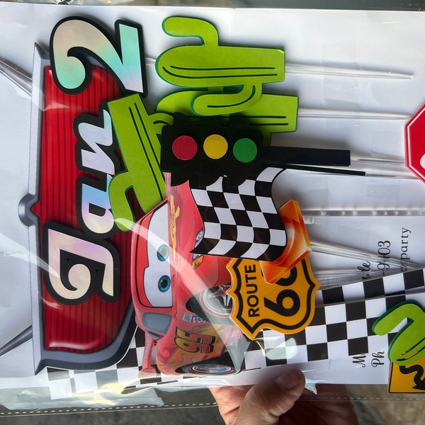 Cars Cake Topper, Custom Cake Topper, Personalized Cars Cake Topper ...