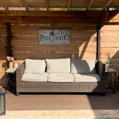 Personalized Pool & Patio Sign, Pool Sign, Swimming Pool Decor, Outdoor ...