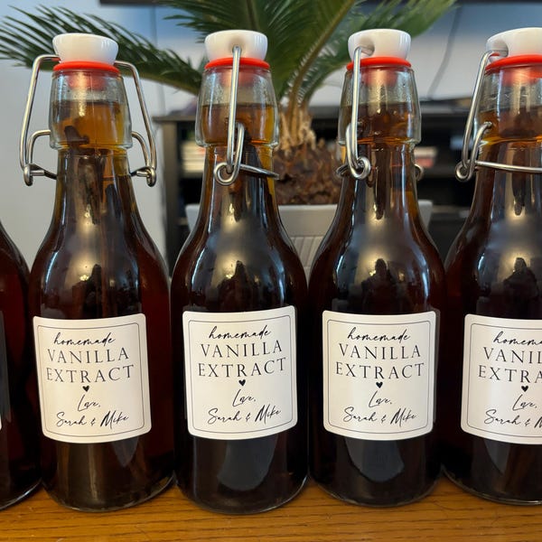 Vanilla Extract Labels, Homemade Vanilla Labels Front and Back ...