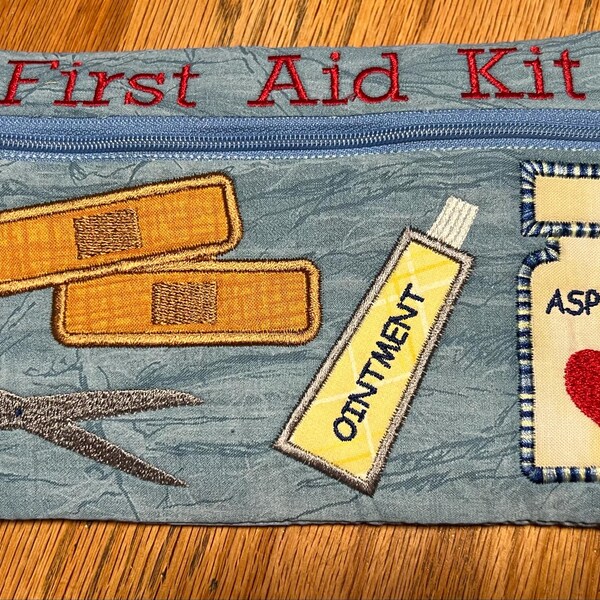ITH First Aid Zipper Bag, in the Hoop Zipper Bag, Medical Zipper Bag ...