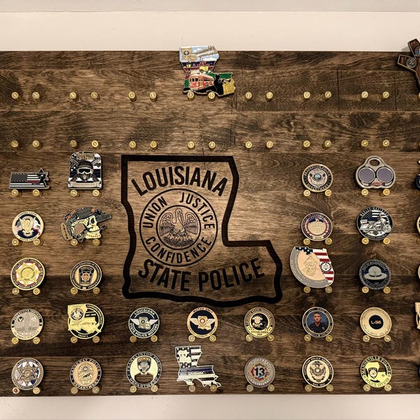 Challenge Coin Display | Thin Blue Line | Challenge Coin Holder ...