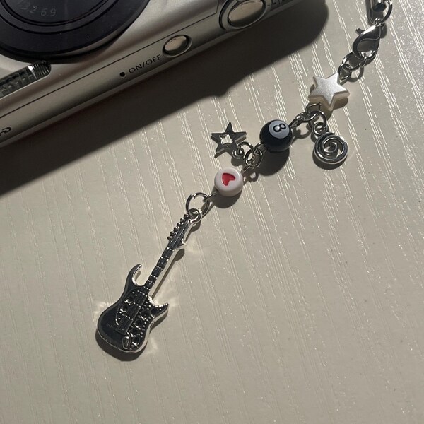 Y2K Number 8 Ball, Cherry, Dice & Star Keychain - Retro Phone Accessory ...