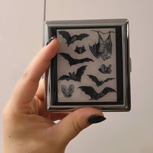 Victorian Bat Cigarette Case Business Card ID Holder Wallet Bats Goth ...
