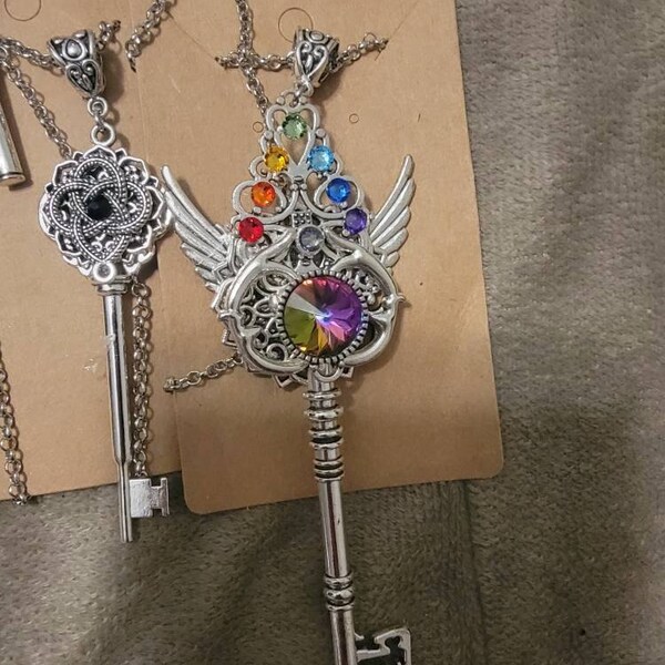 Skeleton Key Necklace "rainbow Harmony" - Chakra Key to My Heart ...