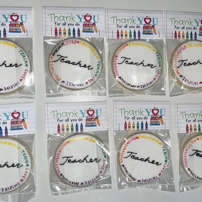 Teacher THANK YOU Treat Bag Topper 4, 4.5, 5, 6 and 6.5 Teacher ...