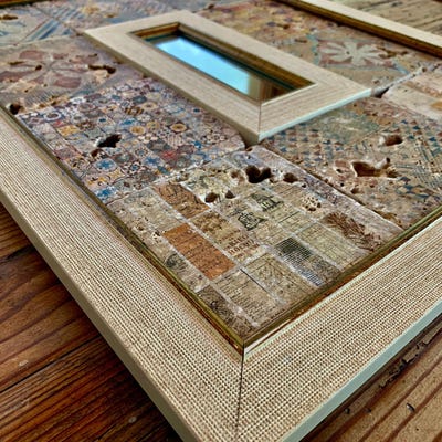 Rustic Travertine Stone Mirror, Gorgeous Statement Mirror, Traditional ...