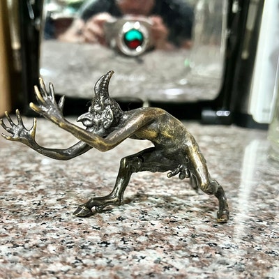 Devil Statue Bronze Devil Sculpture-devil Figurine-satan - Etsy