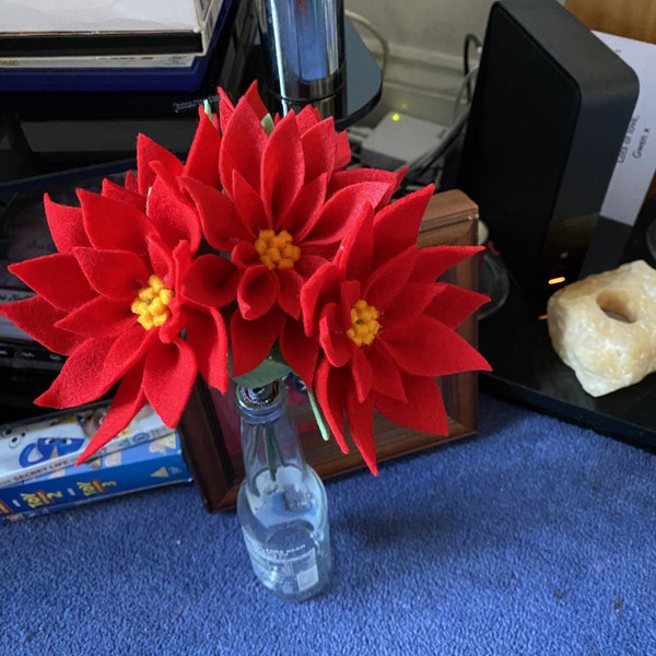 Felt Flower Pattern/tutorial (PDF Download): DIY Felt Flowers - Poinsettia Bouquet - No Sew! - Etsy
