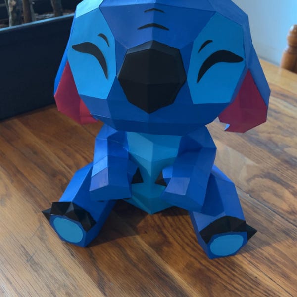 Stitch Papercraft 3D – Low Poly Template Pdf, Svg, Dxf | DIY Lilo ...