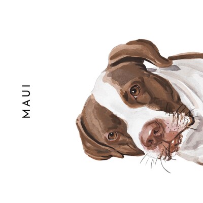 Custom Pet Portrait Print Watercolor Dog Painting Hand Painted From ...