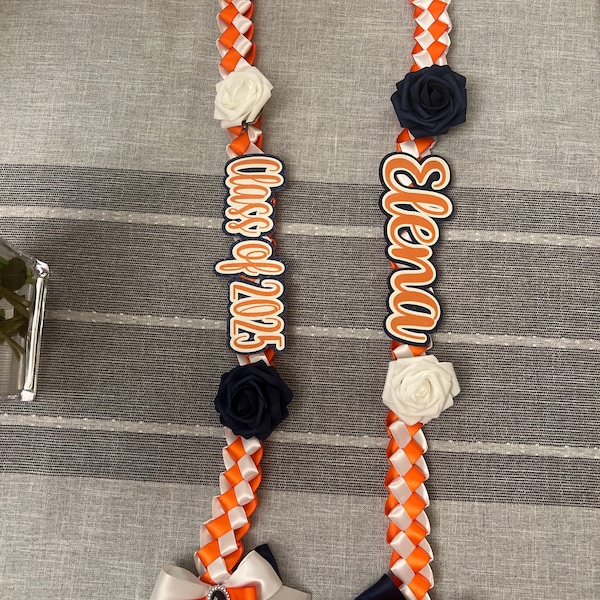 Graduation Lei, 2 Color Graduation Lei, Senior Night, Personalized ...