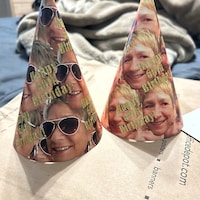 Printable Birthday Party Hats, Printable Party Hats, Custom Face Party ...