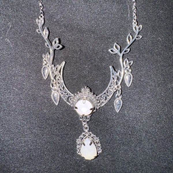 White Opal Crescent Moon Goddess Priestess Celtic Elven Elvish Elf ...