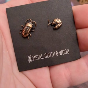 Sterling Silver, Brass, or Bronze Isopod Pins Available Individually or ...