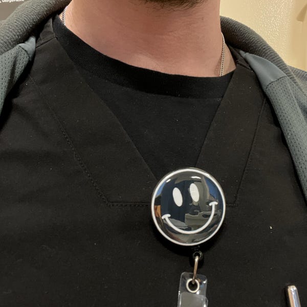 MRI Safe Badge Holder - MRI Tech Grey Acrylic, Retractable Badge, Non ...