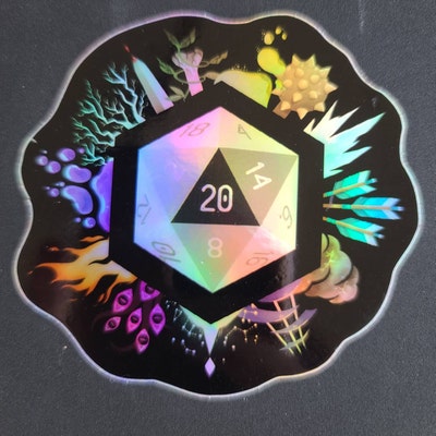 Holographic D20 Sticker, DND Damage Types & Schools of Magic - Etsy