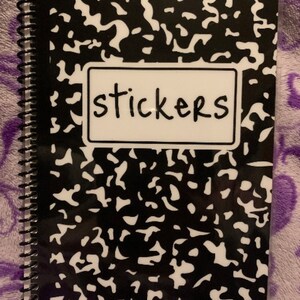 Composition Notebook Style Reusable Sticker Book - Etsy