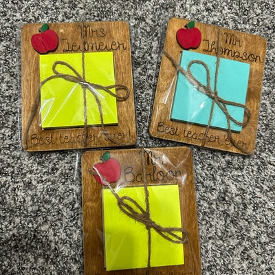 Personalized Teacher Appreciation Sticky Note Holder - Etsy
