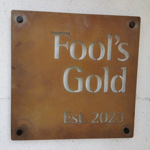 Corten Steel House Numbers With Stainless Steel Backing Plate, Rusty ...