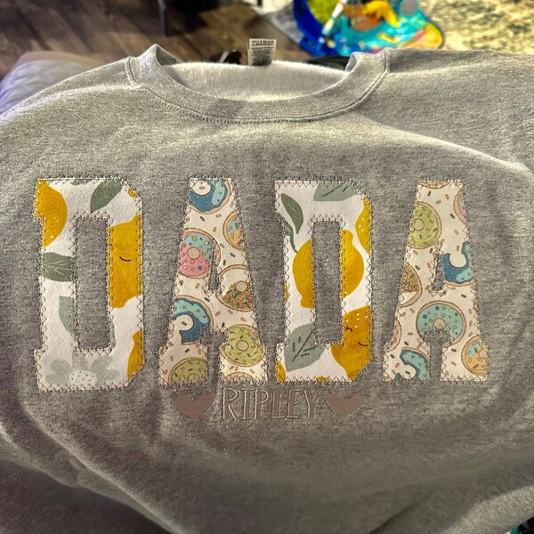 Dada Keepsake Applique Crew Neck - Personalized Memory Sweatshirt Made ...