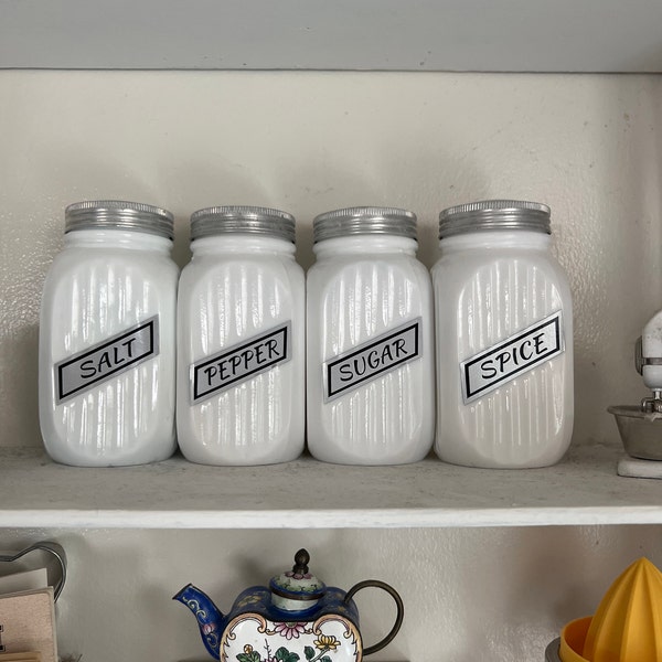 Vintage Inspired Diagonal Shaker Labels - Decals Only Shakers Are Not ...