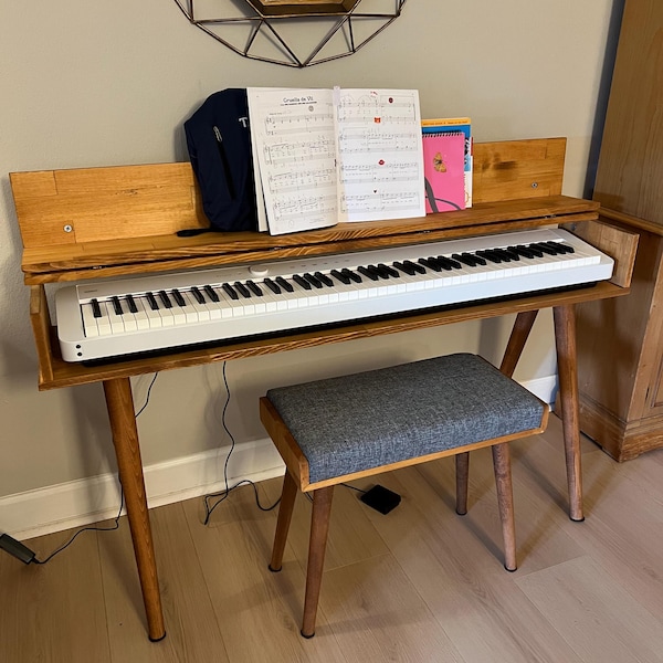Handmade Mid Century Modern Pine Piano Keyboard Stand - Etsy