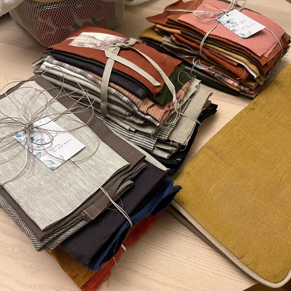 Natural Linen Fabric Scraps Bundle, Linen Fabric Scraps - Etsy