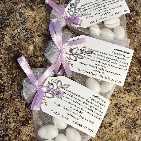 25 - Greek Boubounieres "koufeta" Wedding Favors (candy Coated Almonds ...
